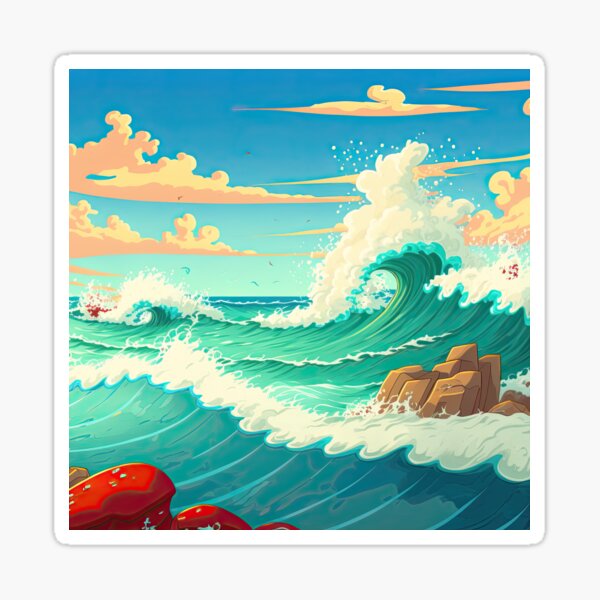 "Beautiful wave on the ocean" Sticker for Sale by DegenLab | Redbubble