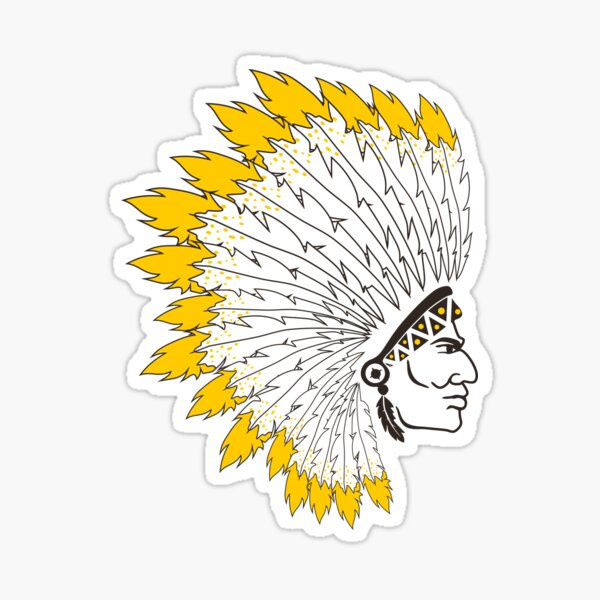 "indian chief with yellow feather crown" Sticker for Sale by SELOS47 ...