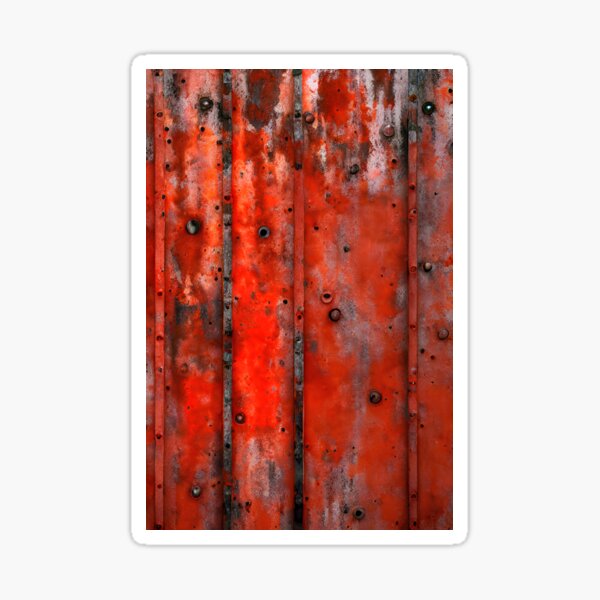 "Rusty old red metal surface wallpaper" Sticker for Sale by patterncrow ...