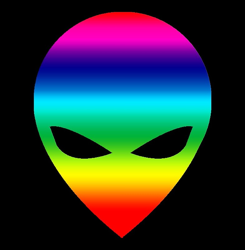 "Rainbow Alien" by wickedcartoons | Redbubble
