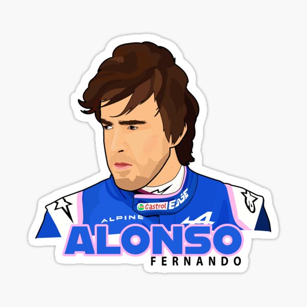 "Racing - Fernando Alonso" Sticker for Sale by carlstad | Redbubble
