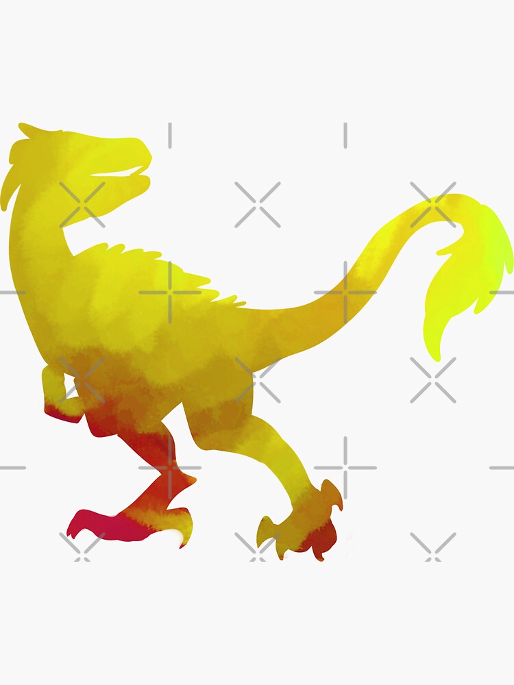 "Yellow and Red Faded Raptor Silhouette " Sticker for Sale by Zovanah ...