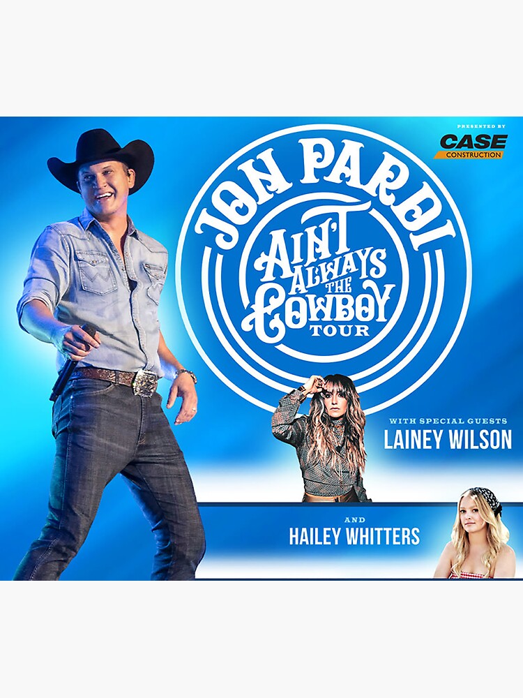 "Jon Pardi all in always the cowboy tour" Sticker for Sale by cordid | Redbubble