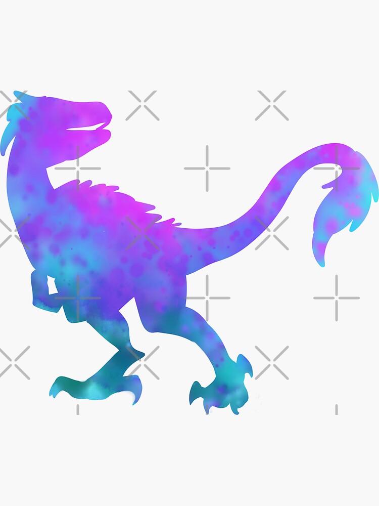 "Bright Purple Rainbow Faded Raptor Silhouette " Sticker for Sale by ...