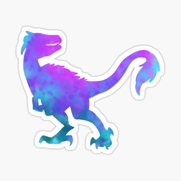 "Bright Purple Rainbow Faded Raptor Silhouette " Sticker for Sale by ...