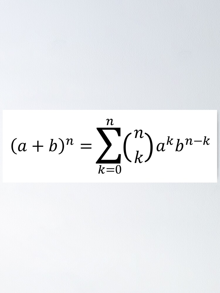 "Binomial Identity - Math And Algebra Basics" Poster for Sale by ...