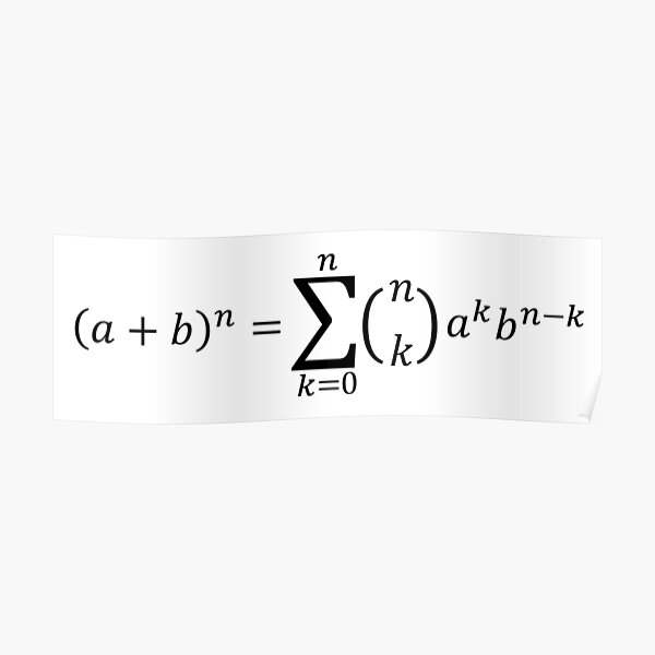 "Binomial Identity - Math And Algebra Basics" Poster for Sale by ...