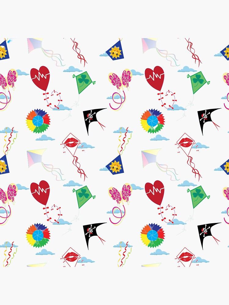 "Kites Blue Background Kite Pattern" Sticker for Sale by ABDASTOREMA ...