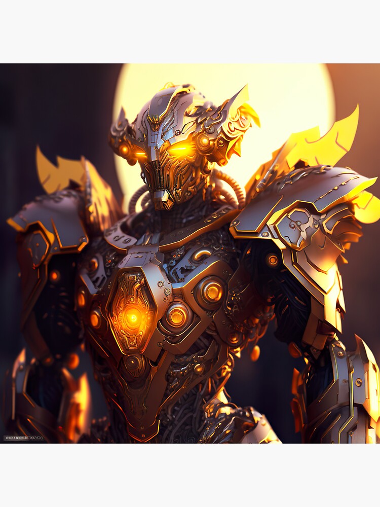 "Mech Sun God" Sticker for Sale by GenGallery | Redbubble