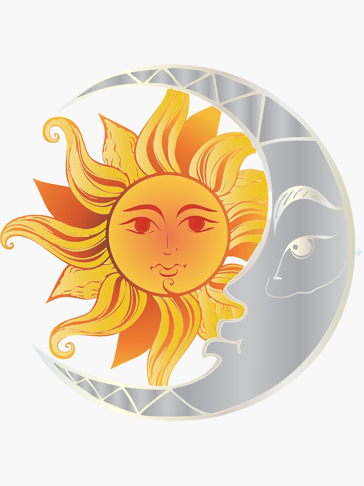 "Sun Moon Stars Sky Astrology Night Day" Sticker for Sale by ...
