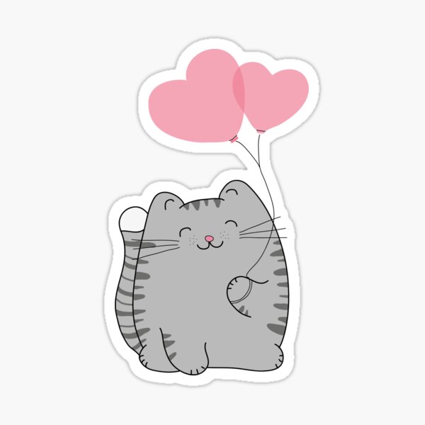 "Cute grey cat" Sticker for Sale by Ataraxia40 | Redbubble