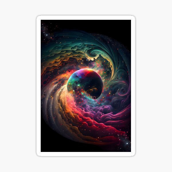 "Deep Space Rainbow Vortex Swirl Surrounding a Rainbow Planet Inside ...