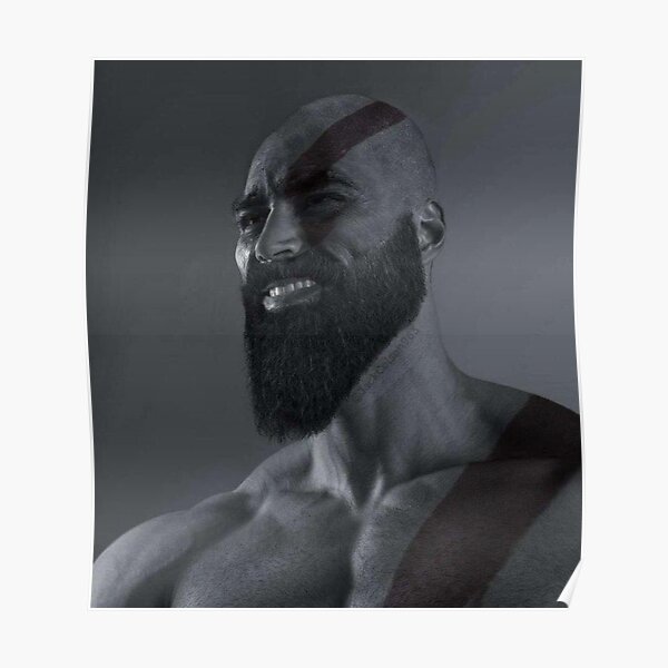 "KRATOS CHAD" Poster for Sale by ashholms | Redbubble