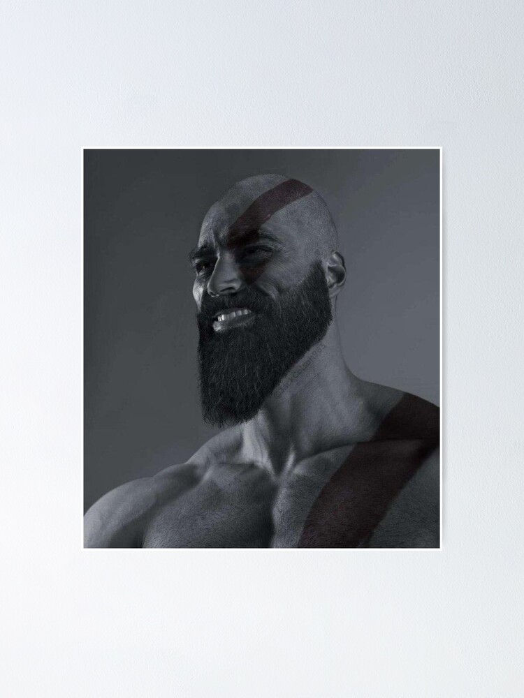 "KRATOS CHAD" Poster for Sale by ashholms | Redbubble