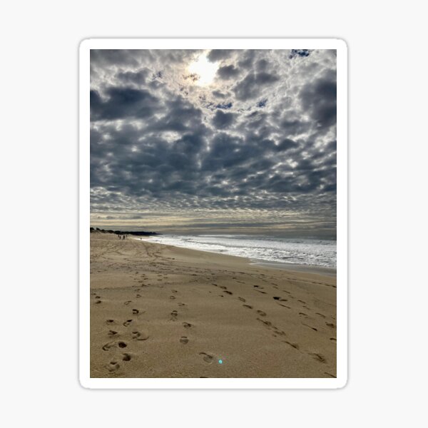 "Footprints on a beach " Sticker for Sale by Tanyateo | Redbubble