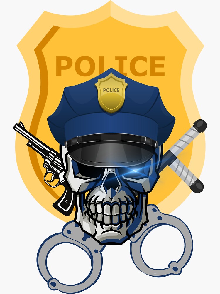 "Jason The Policeman Skull - Skeleton, spooky, horror, scary, dead ...