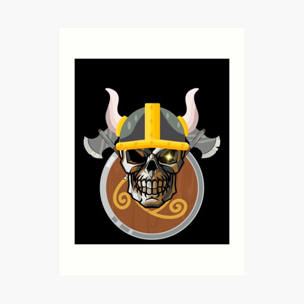 "Jason The Viking Skull - Skeleton, spooky, horror, scary, dead Design ...