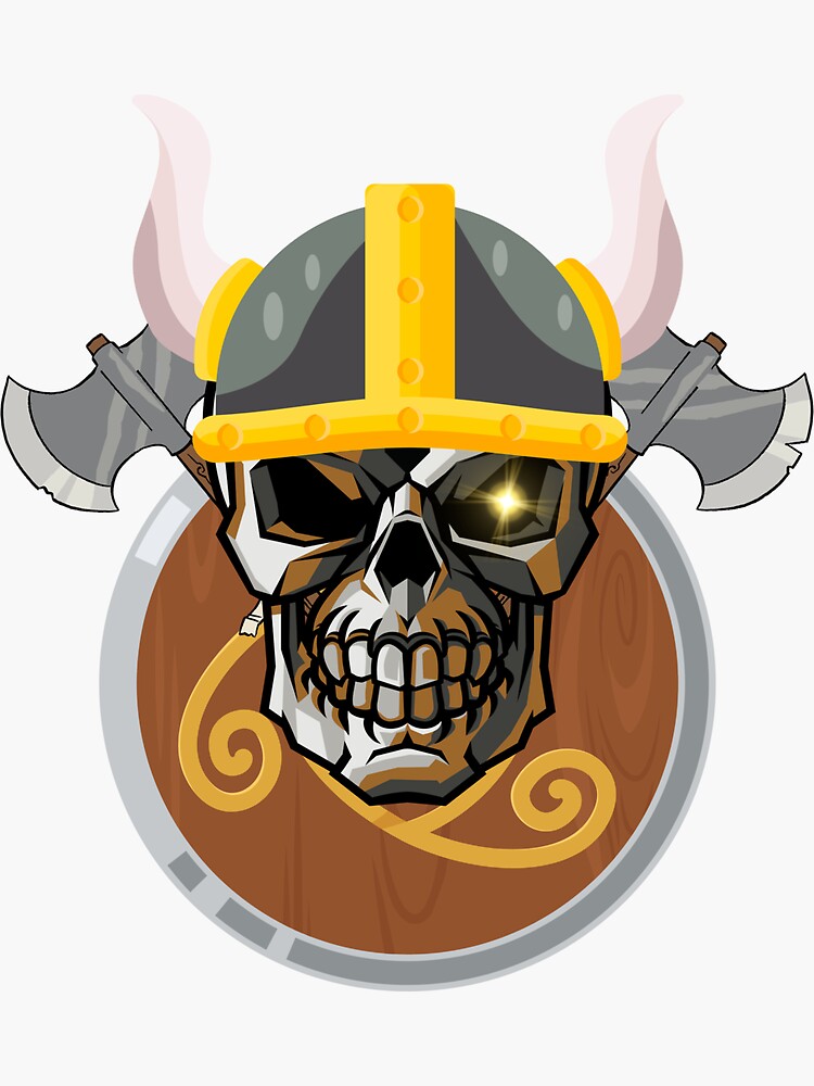 "Jason The Viking Skull - Skeleton, spooky, horror, scary, dead Design ...