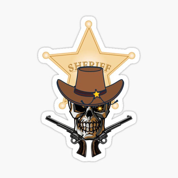 "Jason The Sheriff Skull - Skeleton, spooky, horror, scary, dead Design ...