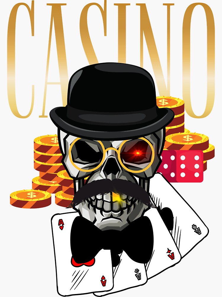 "Jason The Casino Skull - Skeleton, spooky, horror, scary, dead Design ...