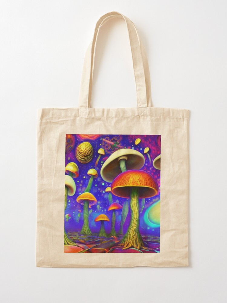 Bolsa de tela «Hongo y rana, dibujo de hongos Dibujos de hongos Trippy ...