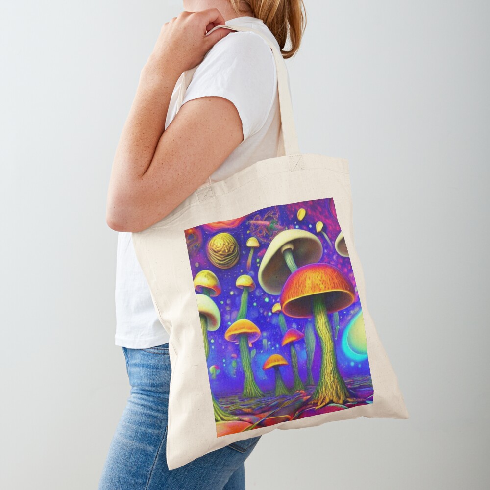 Bolsa de tela «Hongo y rana, dibujo de hongos Dibujos de hongos Trippy ...