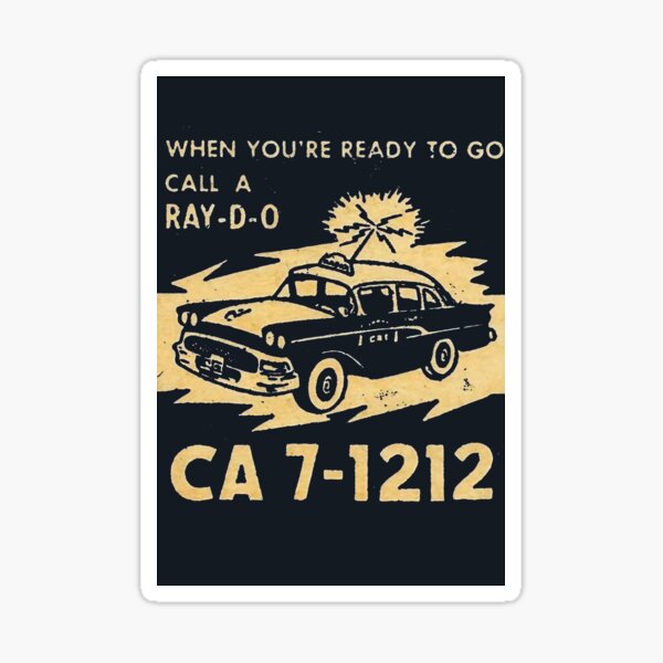 "Vintage Checker Taxi Cab Advert" Sticker for Sale by PerulandiaStore ...