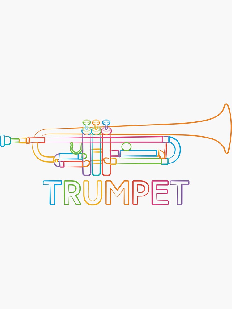 "Rainbow Trumpet" Sticker for Sale by evisionarts | Redbubble