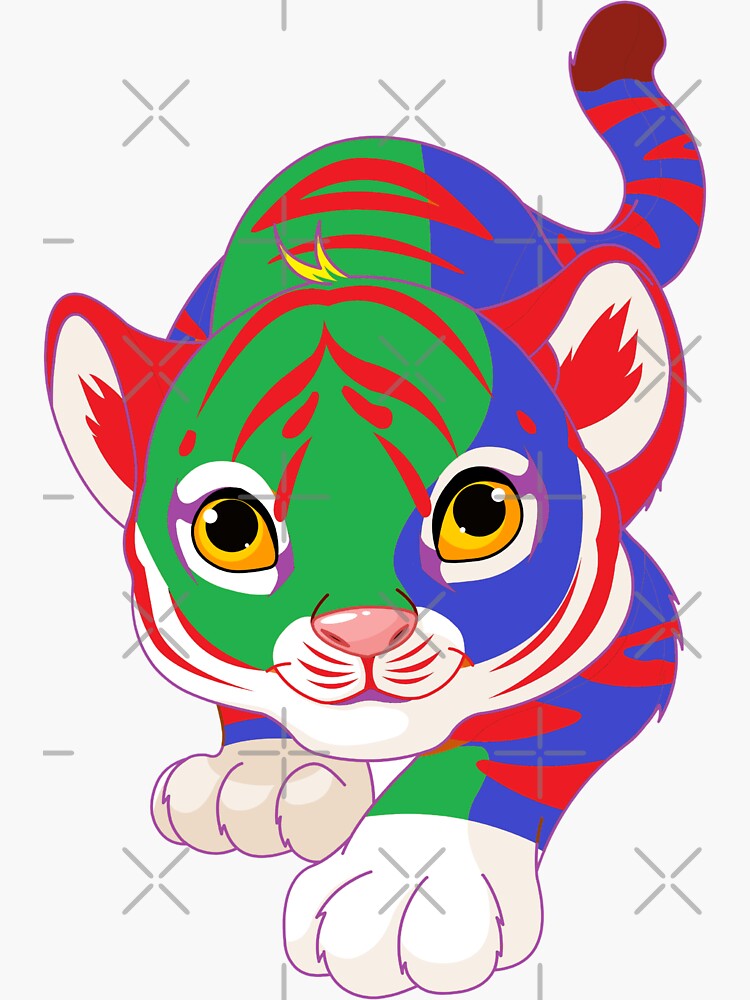 "Rainbow tiger - rainbow tiger" Sticker for Sale by NBDesign78 | Redbubble