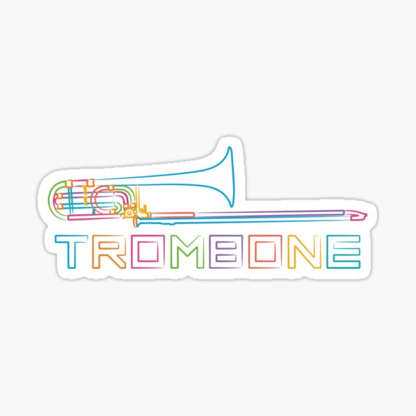 "Rainbow Trombone" Sticker for Sale by evisionarts | Redbubble