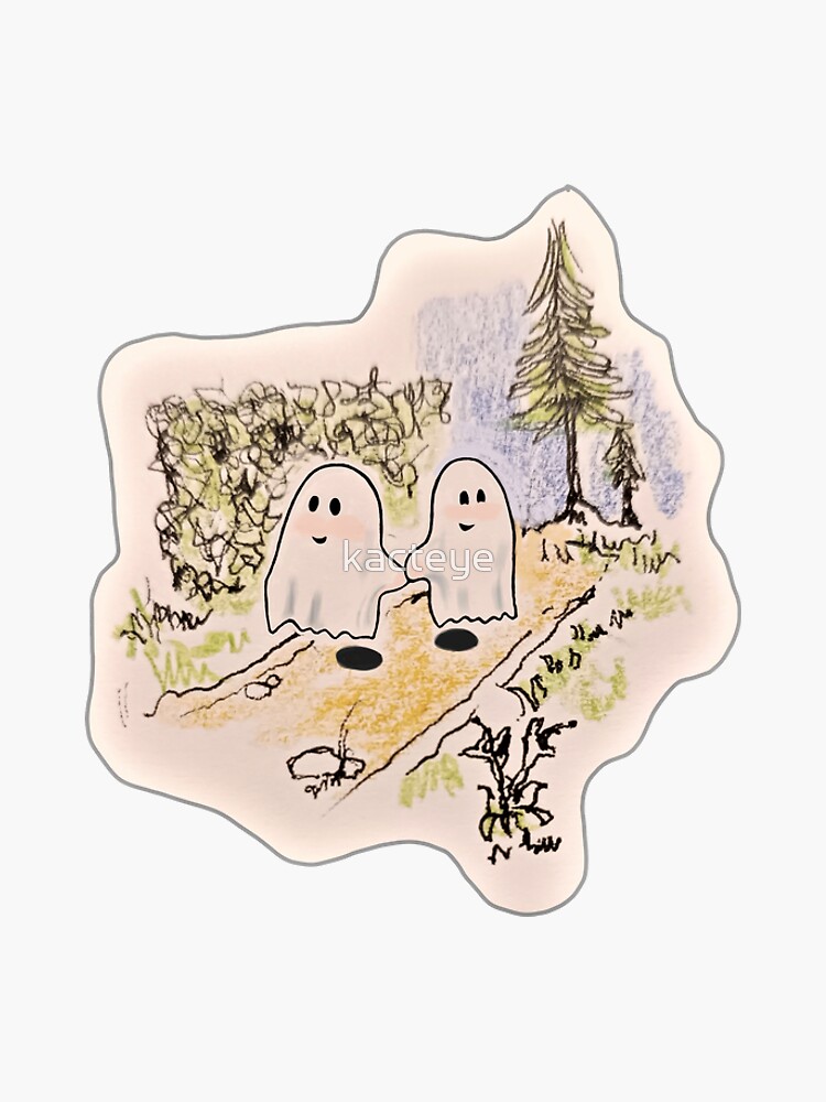 "ghosts holding hands" Sticker for Sale by kacteye | Redbubble