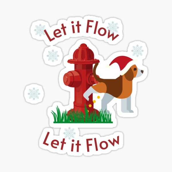 "Let it Flow Let it Flow Red Hydrant" Sticker for Sale by Thewelllife ...