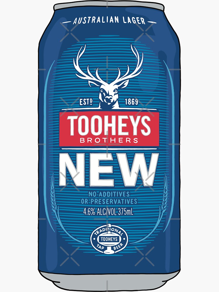 "Hand-drawn Tooheys New can" Sticker for Sale by Carlsbergberg | Redbubble