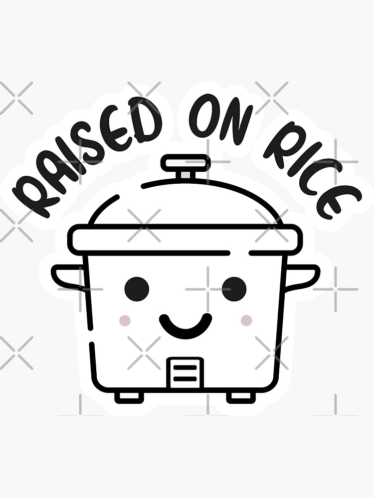 "Raised On Rice" Sticker for Sale by BAKSTAR | Redbubble