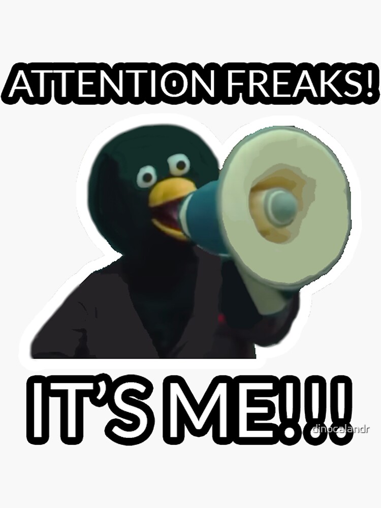 "Duck Guy DHMIS - Attention Freaks! It's Me!" Sticker for Sale by ...