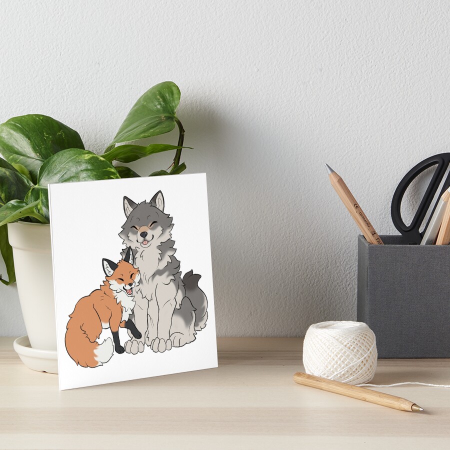 "Cuddling Fox and Wolf" Art Print for Sale by SleepingFoxArt | Redbubble