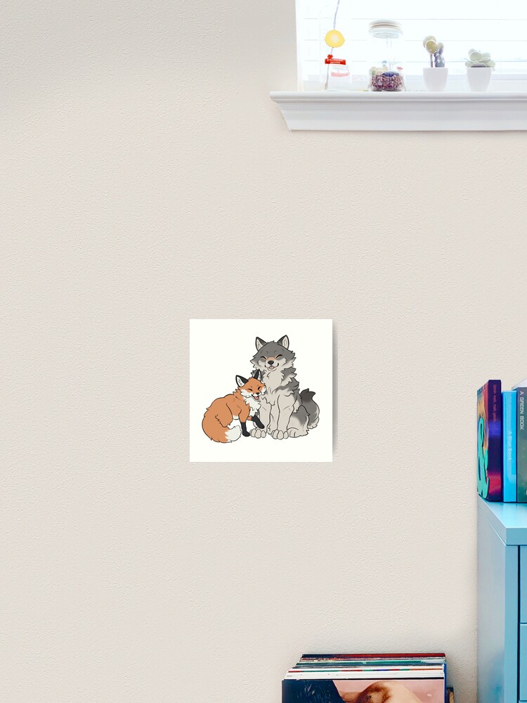 "Cuddling Fox and Wolf" Art Print for Sale by SleepingFoxArt | Redbubble