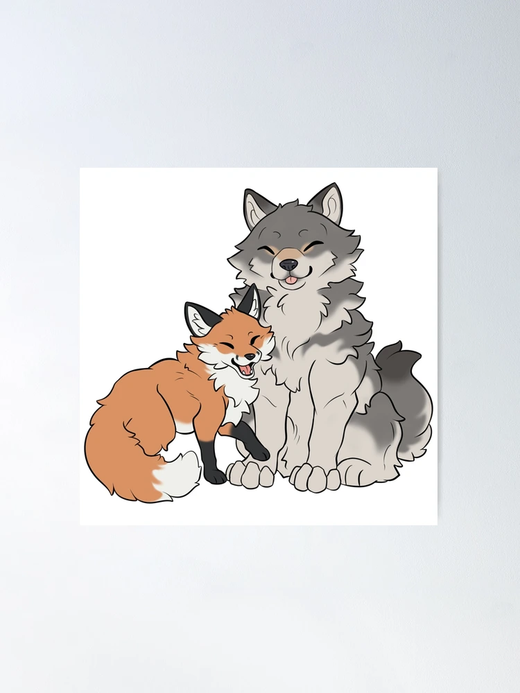 Fox And Wolf Hug Fox X Wolf Ideas | Wolf, Fox Art, Fox