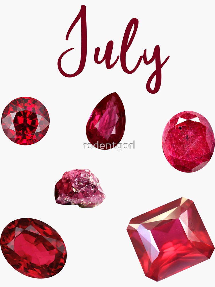 "July Ruby Birthstone Sticker Pack" Sticker for Sale by rodentgorl ...