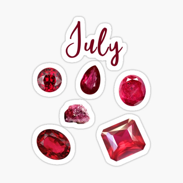 "July Ruby Birthstone Sticker Pack" Sticker for Sale by rodentgorl | Redbubble