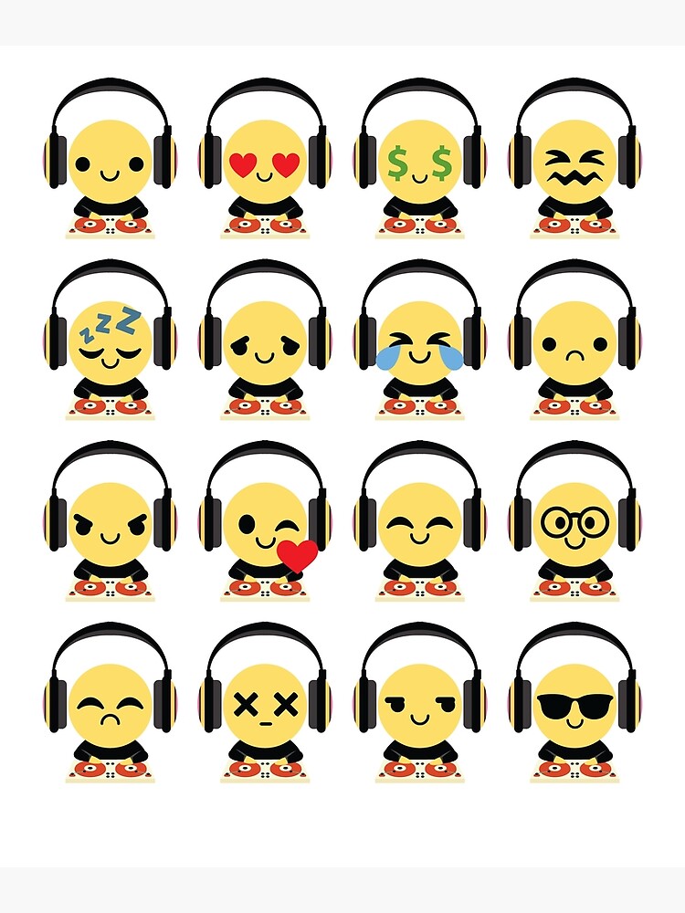 "DJ Emoji " Art Print by HippoEmo | Redbubble