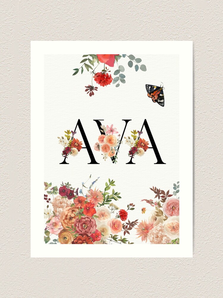 "Ava Vintage Florals Letter A" Art Print for Sale by WildAliceArt ...