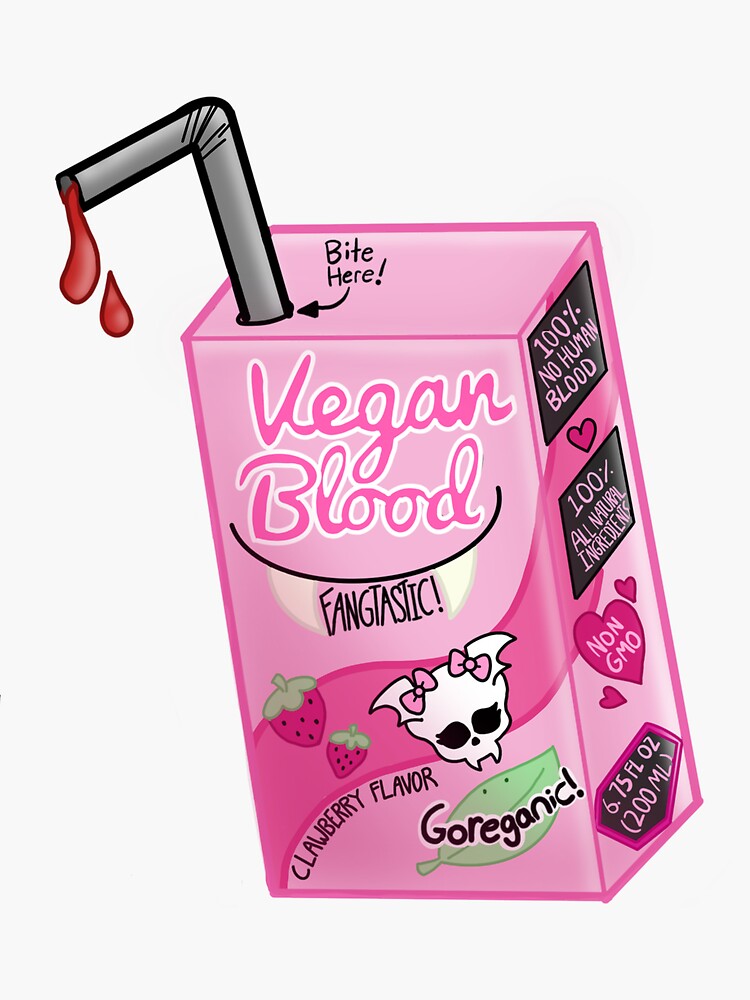 "Vegan Blood " Sticker for Sale by Jillicious5 | Redbubble
