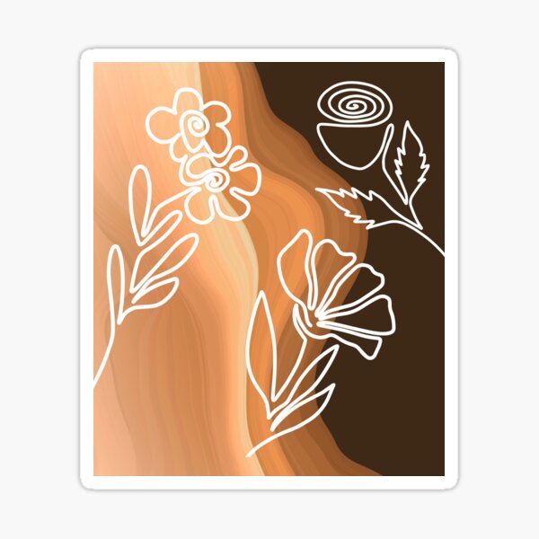 "Gorgeous flowers line art" Sticker for Sale by TipTopTapo | Redbubble