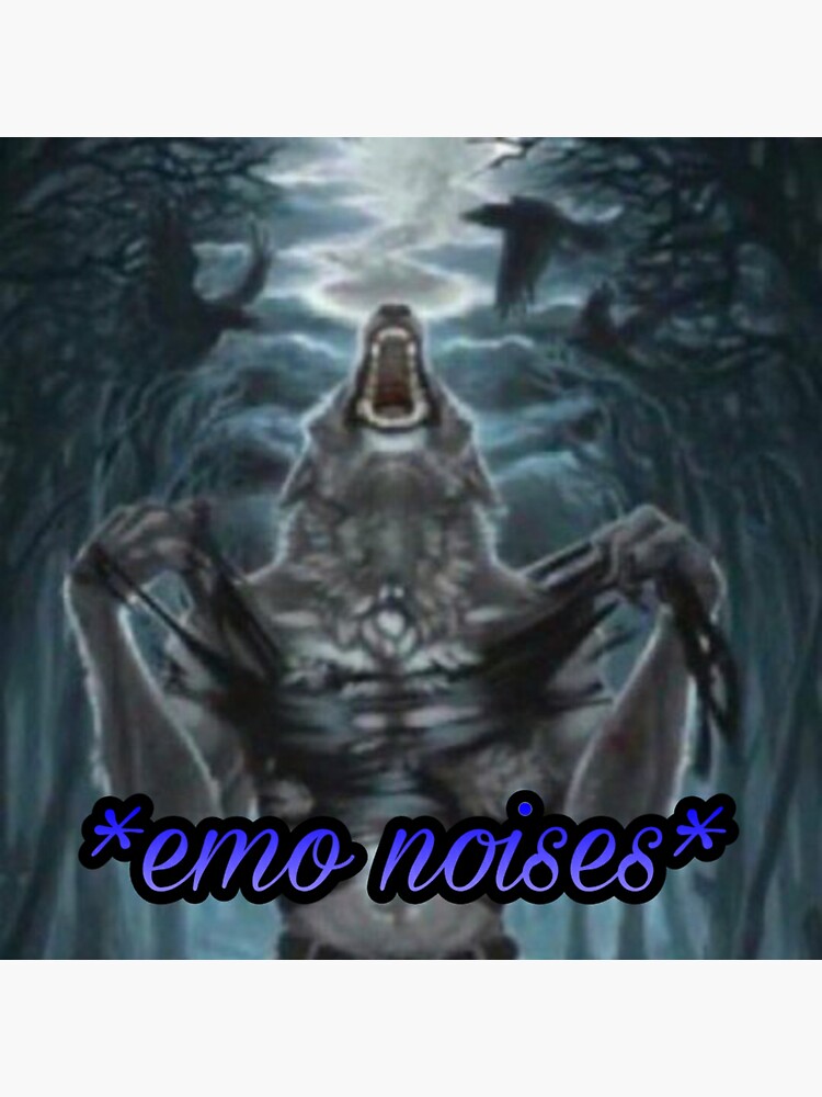 "Emo wolf is mad" Sticker for Sale by athanimeworm | Redbubble