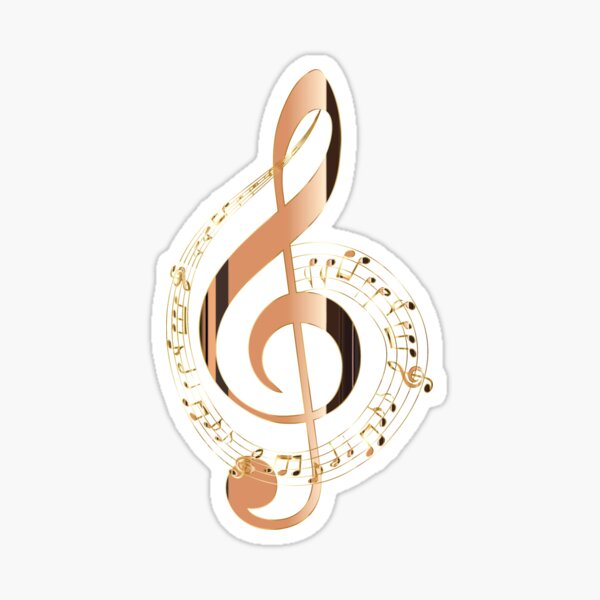 "Gold musical " Sticker for Sale by rawatdeeksha | Redbubble