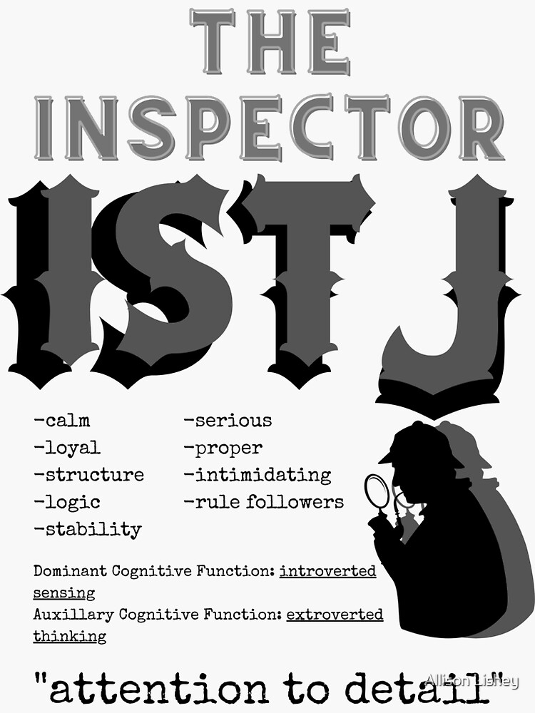 "ISTJ (The Inspector)" Sticker for Sale by Allisheyon17 | Redbubble