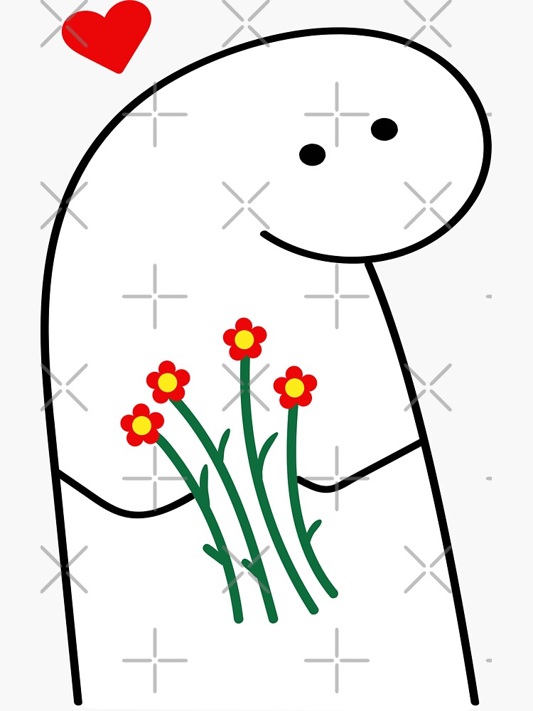 "Funny love flowers meme" Sticker for Sale by Rixxi | Redbubble