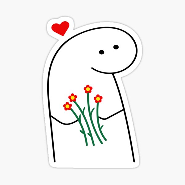 "Funny love flowers meme" Sticker for Sale by Rixxi | Redbubble