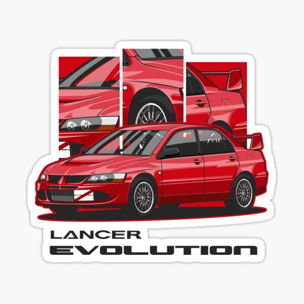 "Mitsubishi Lancer Evolution" Sticker for Sale by zaki hamdani | Redbubble
